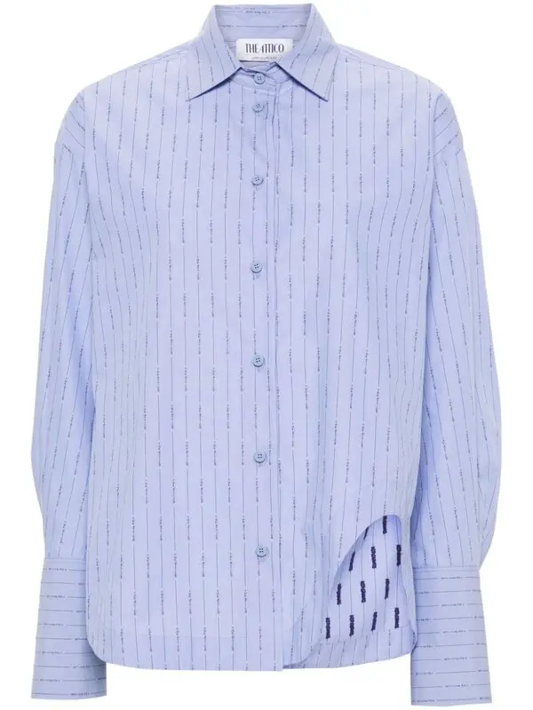 Attico Eliza Striped Shirt - Blue