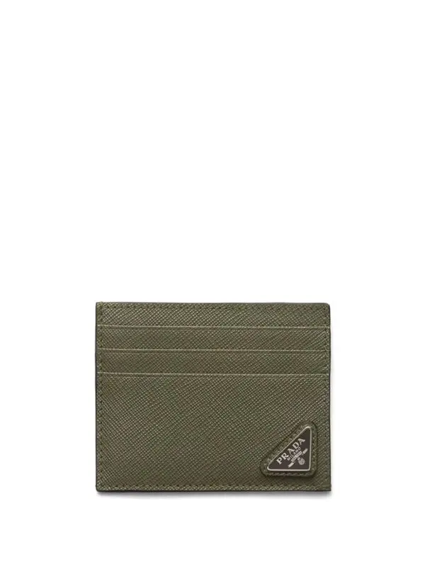 Prada Saffiano Leather Card Holder - Green