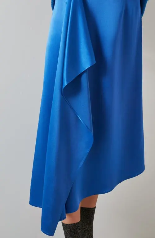 LK BENNETT Zoe Asymmetric Satin Midi Skirt