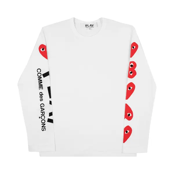 Play Comme Des Garcon Five Heart Logo Long-sleeve T-shirt
