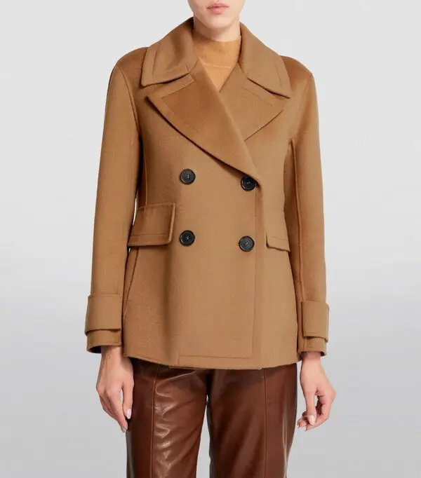 Max Mara Virgin Wool Double-breasted Pea Jacket