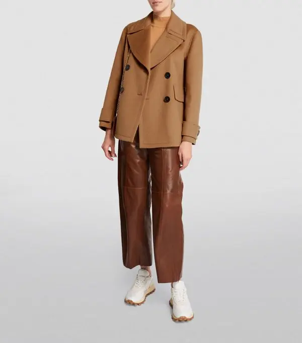 Max Mara Virgin Wool Double-breasted Pea Jacket