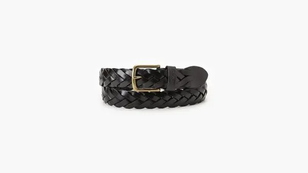 LEVI'S Leather Braid Belt - Black