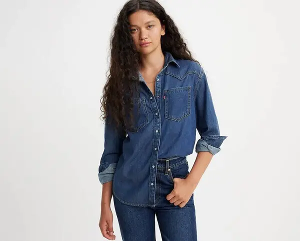 LEVI'S Teodora Western Shirt Chambray - Air Space