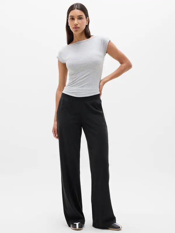 Athleta Wide Leg High-rise Pants - Black