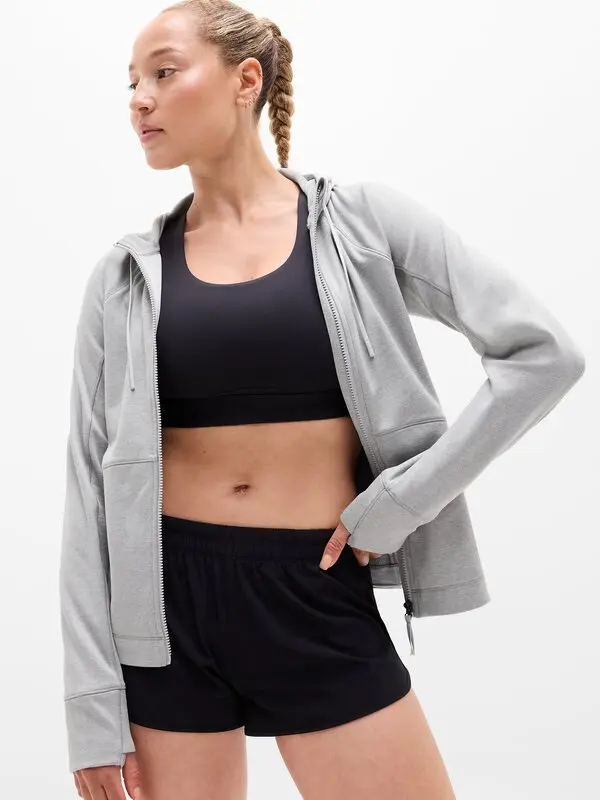 Athleta Unstoppable Fleece-lined Full Zip Jacket - Grey