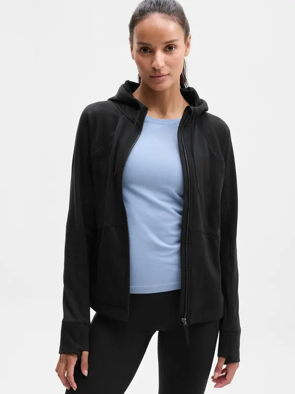 Athleta Fleece-lined Full-zip Jacket - Black