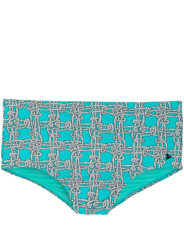 AMIR SLAMA Graphic-print Swimming Trunks - Blue