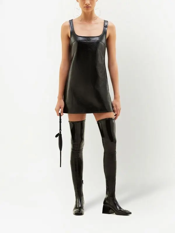 COURREGES Reedition Vinyl Mini Dress - Black