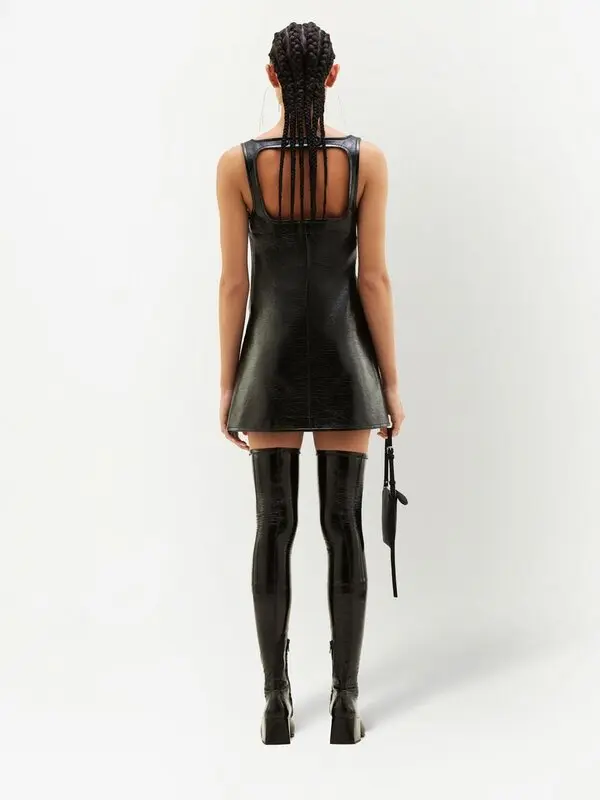 COURREGES Reedition Vinyl Mini Dress - Black