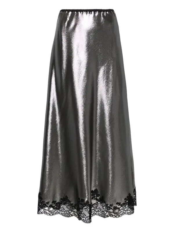 Carine Gilson Lace Trim Maxi Skirt