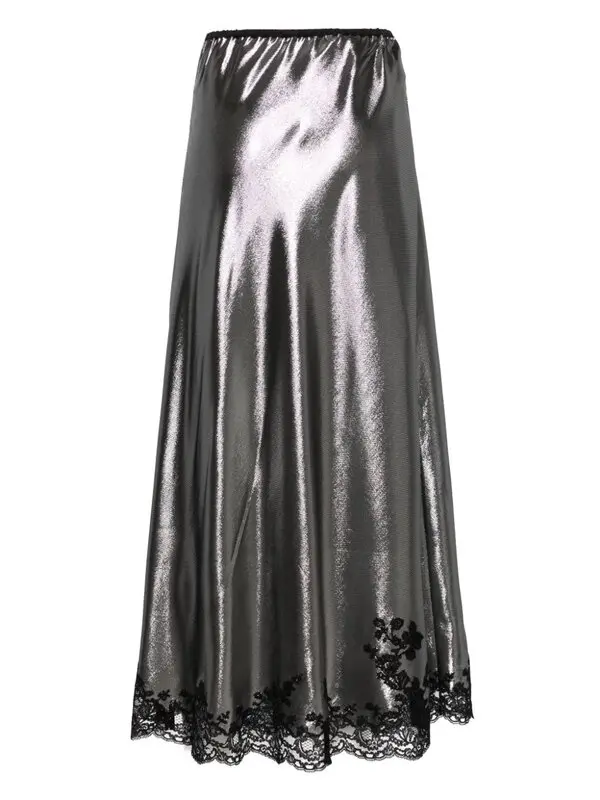 Carine Gilson Lace Trim Maxi Skirt