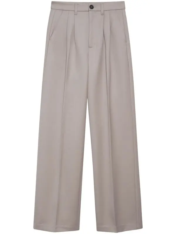 ANINE BING Carrie Pressed-crease Tailored Trousers - Neutrals