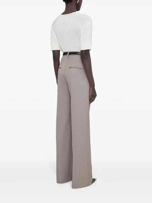 ANINE BING Carrie Pressed-crease Tailored Trousers - Neutrals