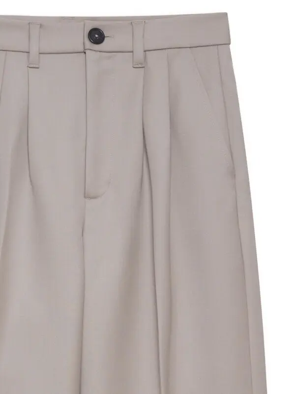 ANINE BING Carrie Pressed-crease Tailored Trousers - Neutrals