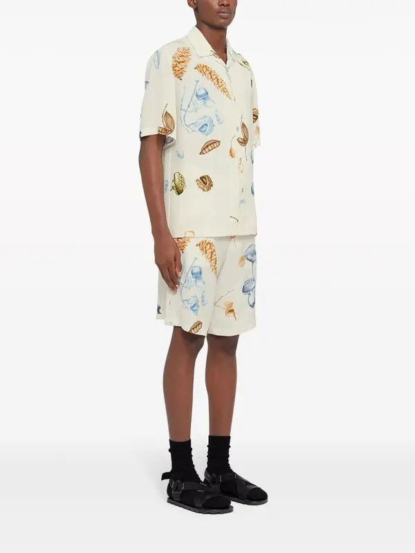 JIL SANDER Mushroom-print Short-sleeved Shirt