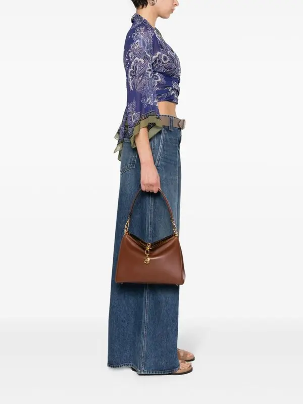 Etro Vela Leather Shoulder Bag - Brown