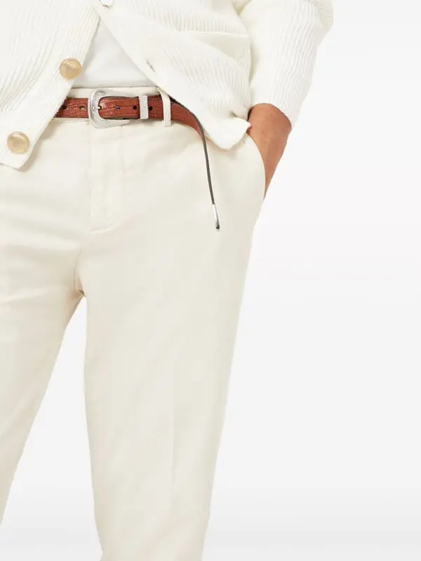 Brunello Cucinelli Classico Slim Fit Chinos - White