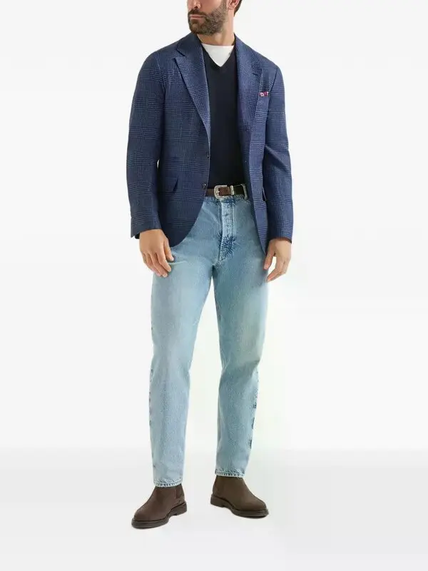 Brunello Cucinelli Ribbed V-neck Sweater - Blue