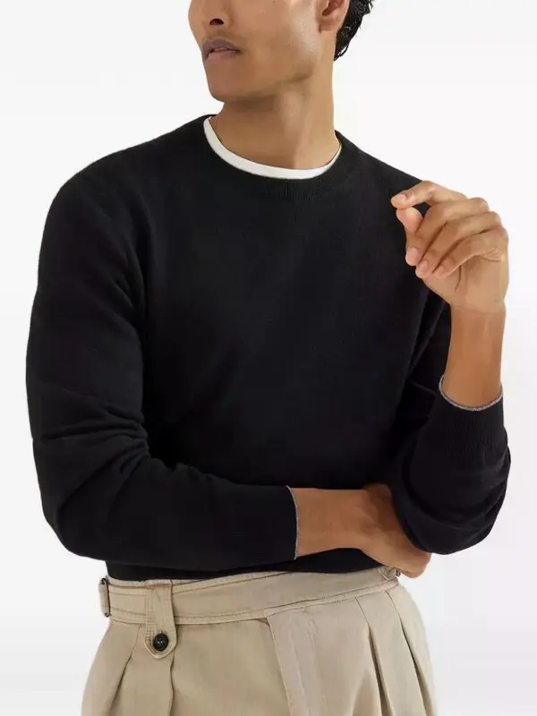 Brunello Cucinelli Crew Neck Cashmere Jumper - Black