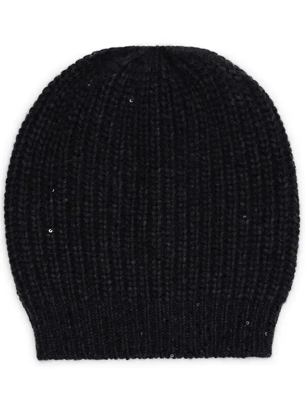 Brunello Cucinelli Chunky Knit Beanie - Black