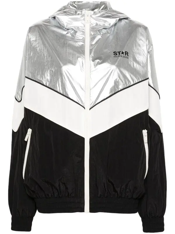 Golden Goose Letizia Hooded Windbreaker Jacket - Silver