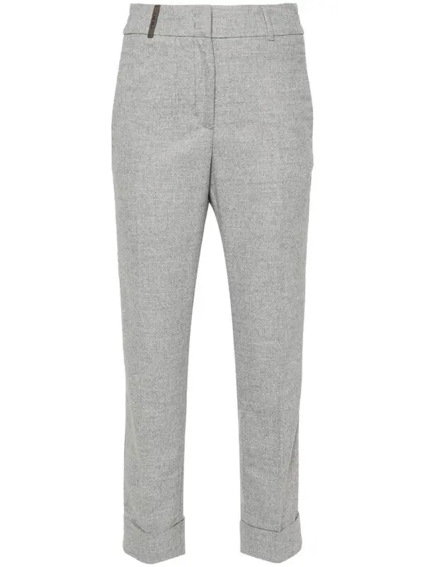 Peserico Bead-embellished Cropped Trousers