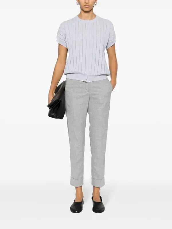 Peserico Bead-embellished Cropped Trousers