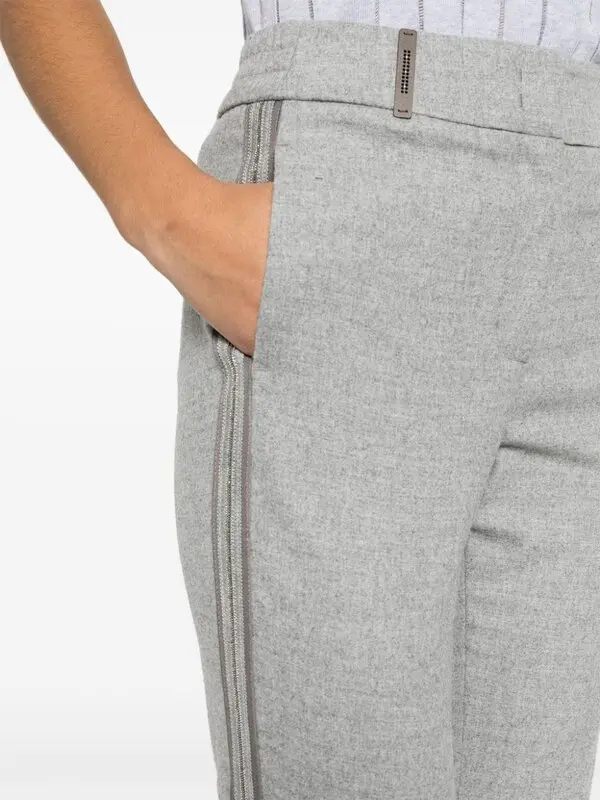 Peserico Bead-embellished Cropped Trousers