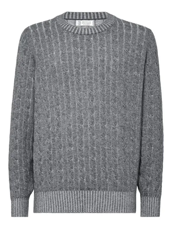 Brunello Cucinelli Cable Knit Jumper - Grey