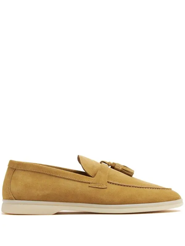 SCAROSSO Leandro Suede Loafers - Neutrals