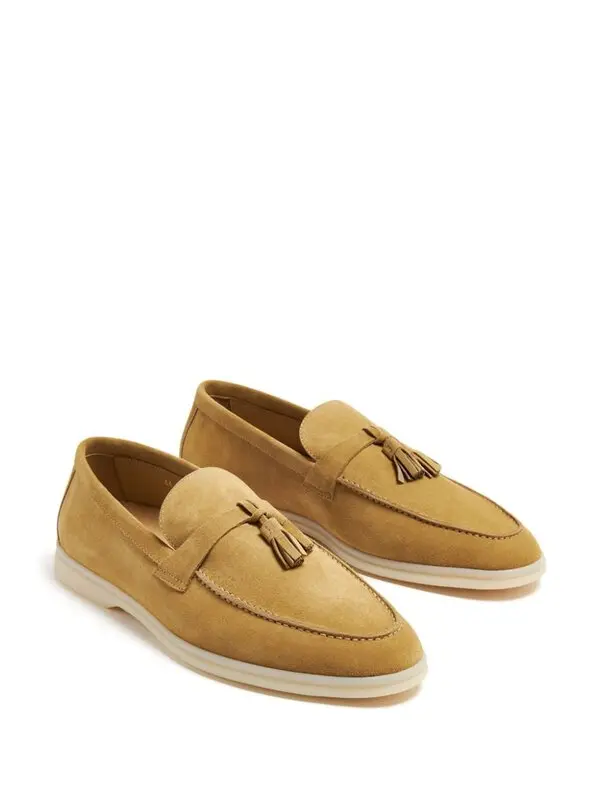 SCAROSSO Leandro Suede Loafers - Neutrals