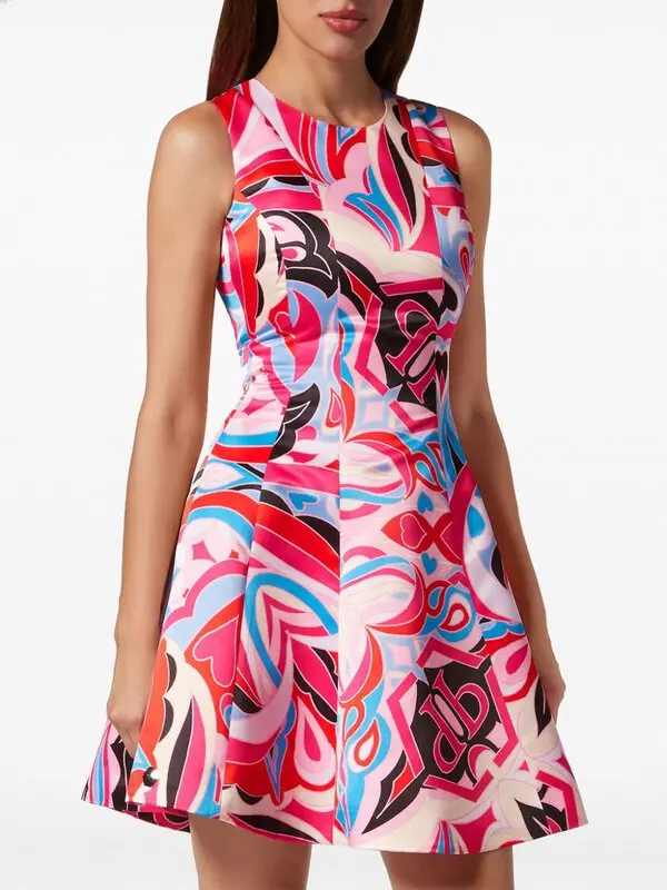 Philipp Plein Graphic Print Flared Dress - Pink