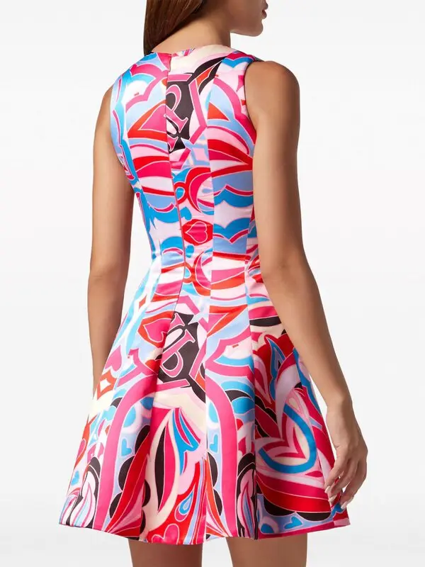 Philipp Plein Graphic Print Flared Dress - Pink