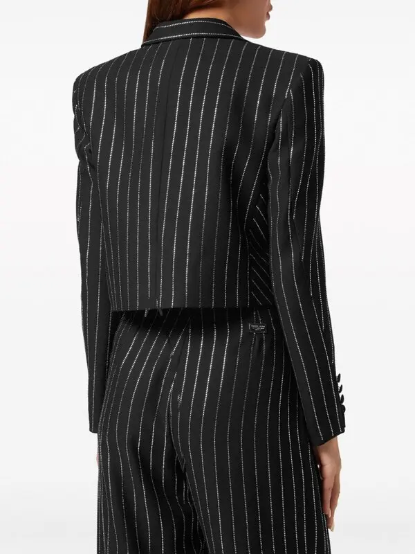 Philipp Plein Cady Crystal-embellished Cropped Blazer