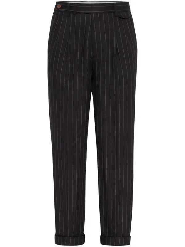 Brunello Cucinelli Striped Linen Trousers