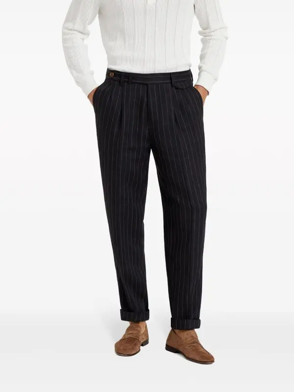 Brunello Cucinelli Striped Linen Trousers