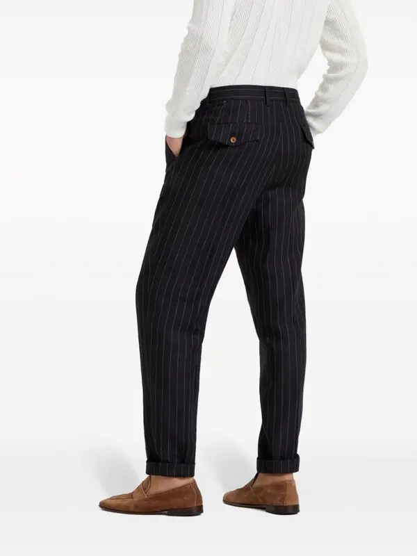 Brunello Cucinelli Striped Linen Trousers