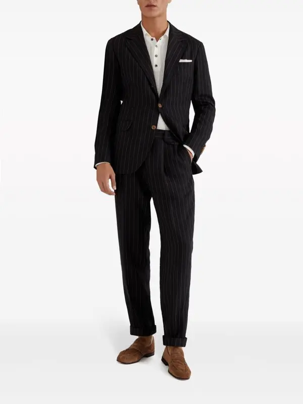 Brunello Cucinelli Striped Linen Trousers