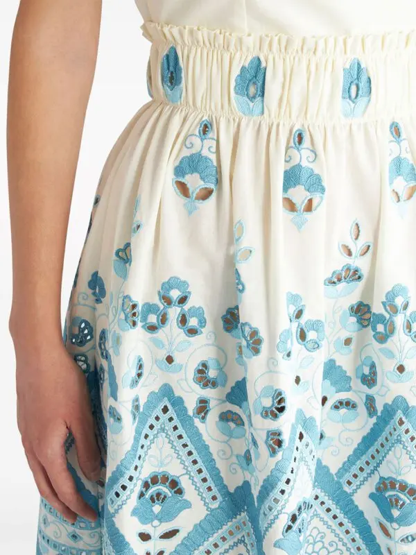 Etro Broderie Anglaise Flared Dress - Blue