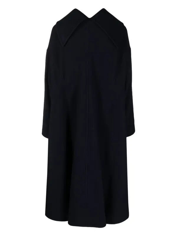 Yohji Yamamoto Cut-out Collar Maxi Coat