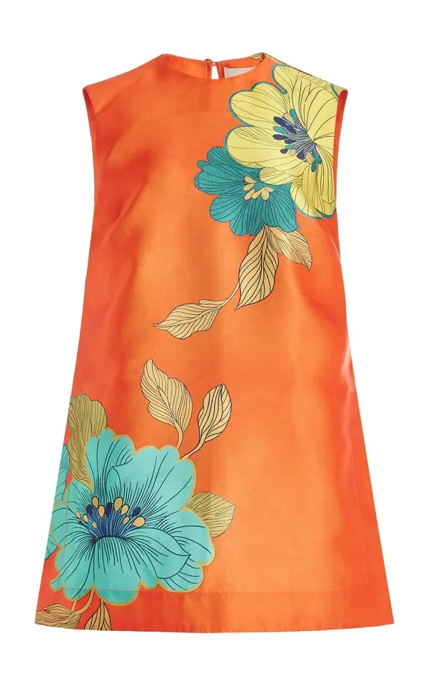 ALEMAIS Piato Floral-satin Mini Shift Dress