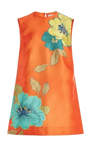 ALEMAIS Piato Floral-satin Mini Shift Dress