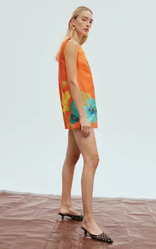 almais exclusive piato floral-satin mini shift dress ALMAIS Exclusive Piato Floral-satin Mini Shift Dress in Pink