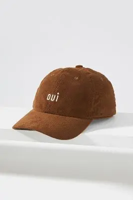 Clare V. Oui Corduroy Baseball Cap - Brown | Editorialist display picture 2