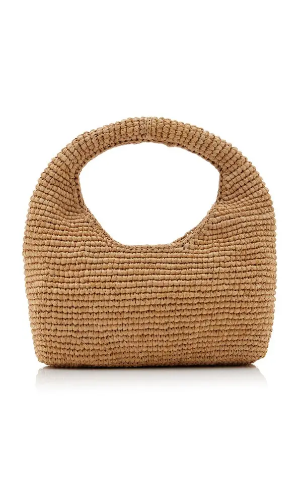 Manebí Halfmoon Raffia Hobo Bag - Neutral