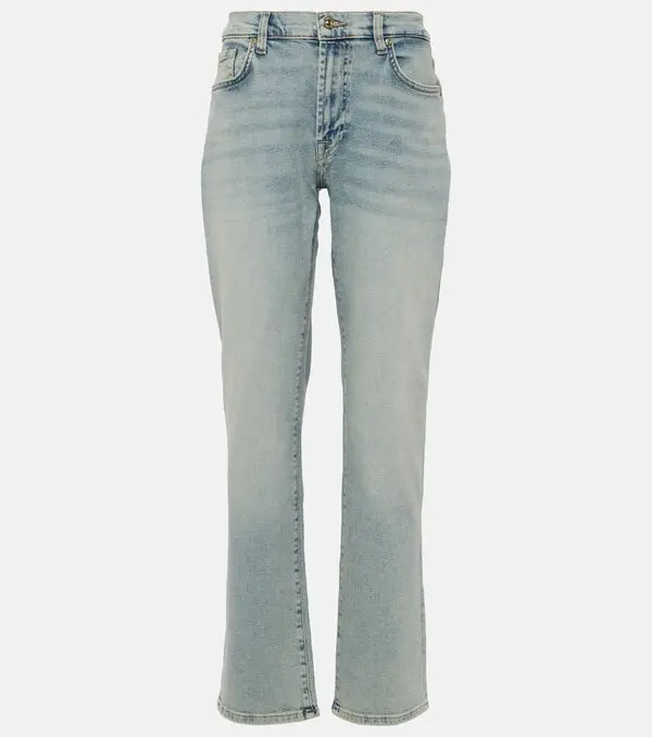 7 For All Mankind Ellie Mid-rise Straight Jeans - Blue
