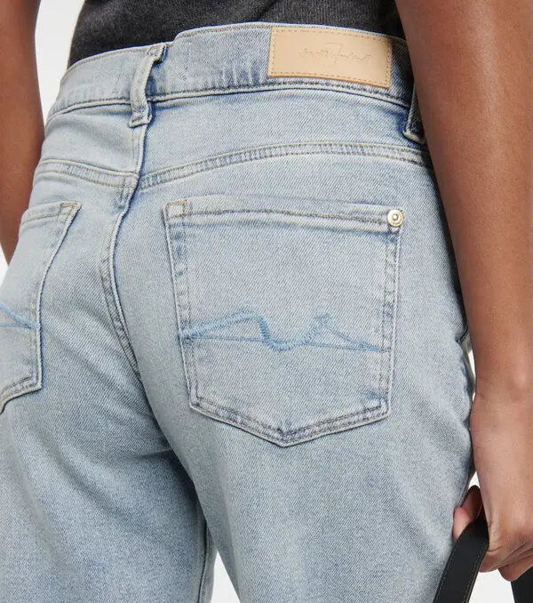 7 For All Mankind Ellie Mid-rise Straight Jeans - Blue