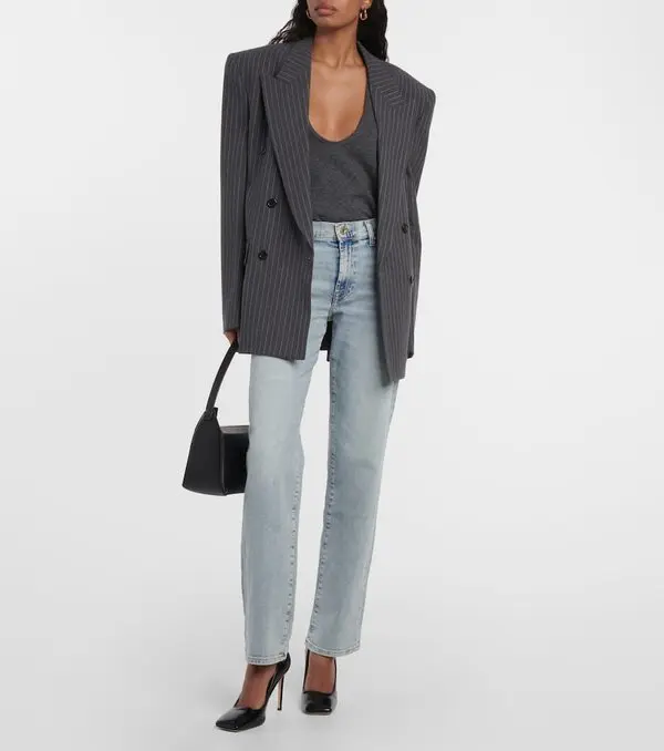 7 For All Mankind Ellie Mid-rise Straight Jeans - Blue