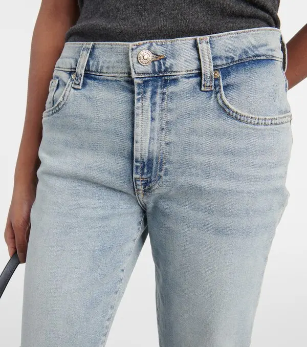 7 For All Mankind Ellie Mid-rise Straight Jeans - Blue